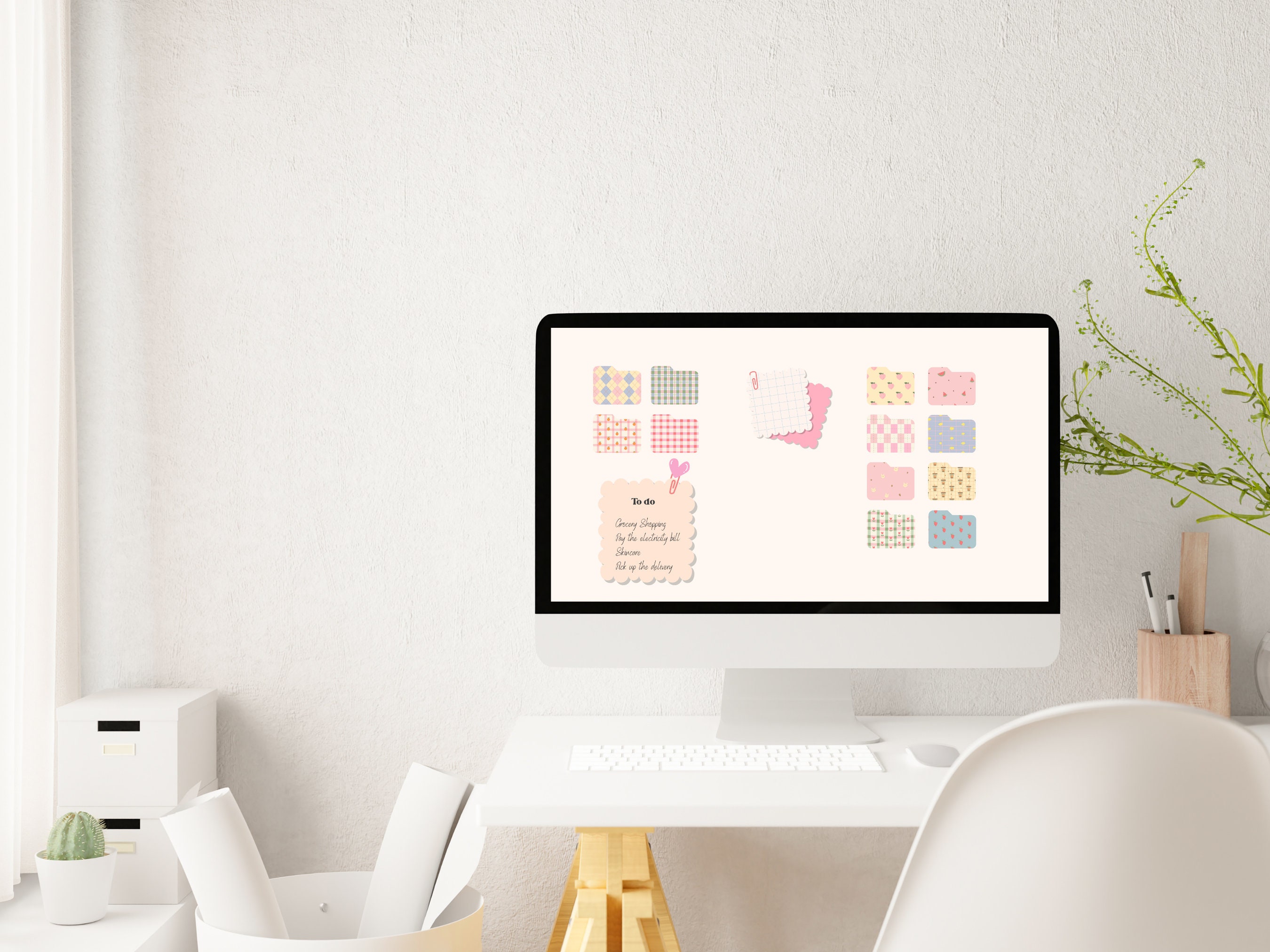 Desktop Folder Icons Floral Folder Icons Cute Aesthetic Mac Desktop ...