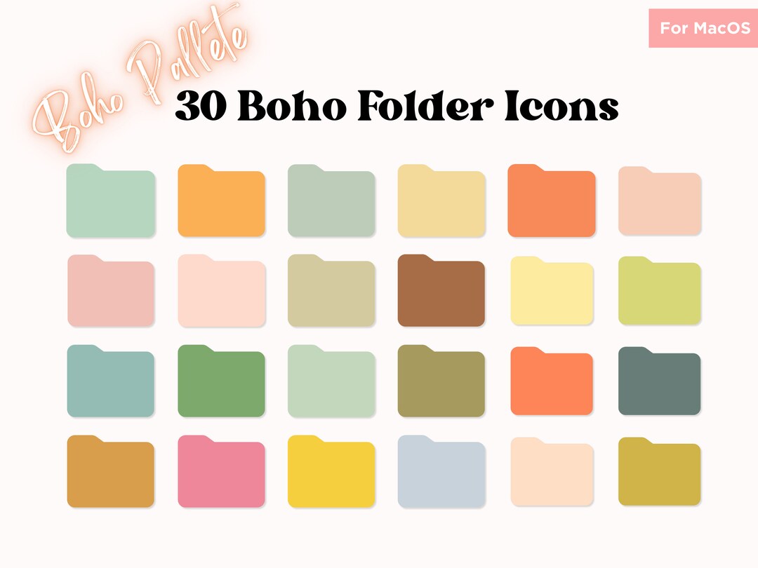 Boho Folder Icons, Desktop Folder Icons, Mac Folder Icons, File Icons ...