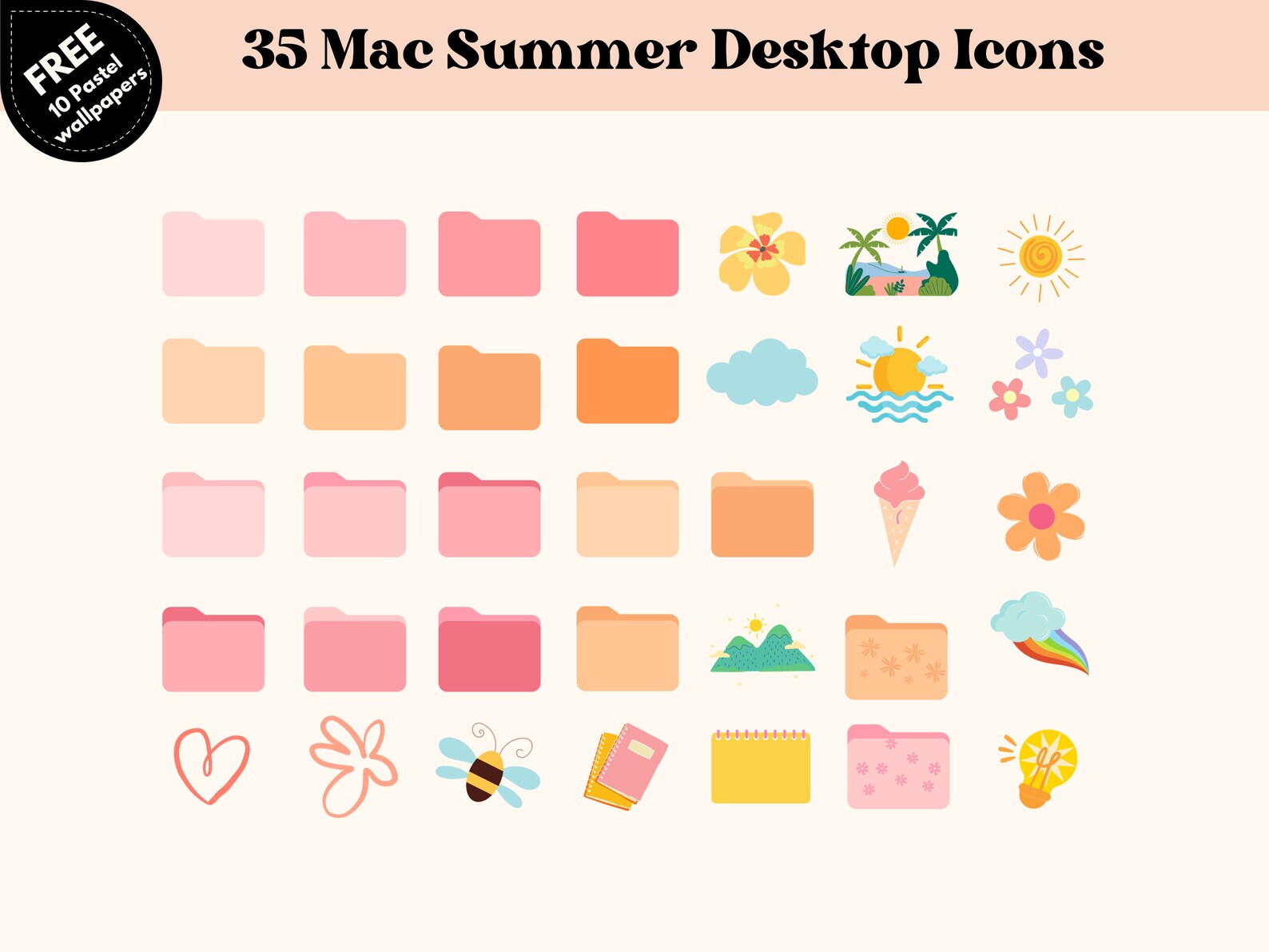 35 Summer Desktop Folder Icons Mac Desktop Folder Icons, File Icons ...