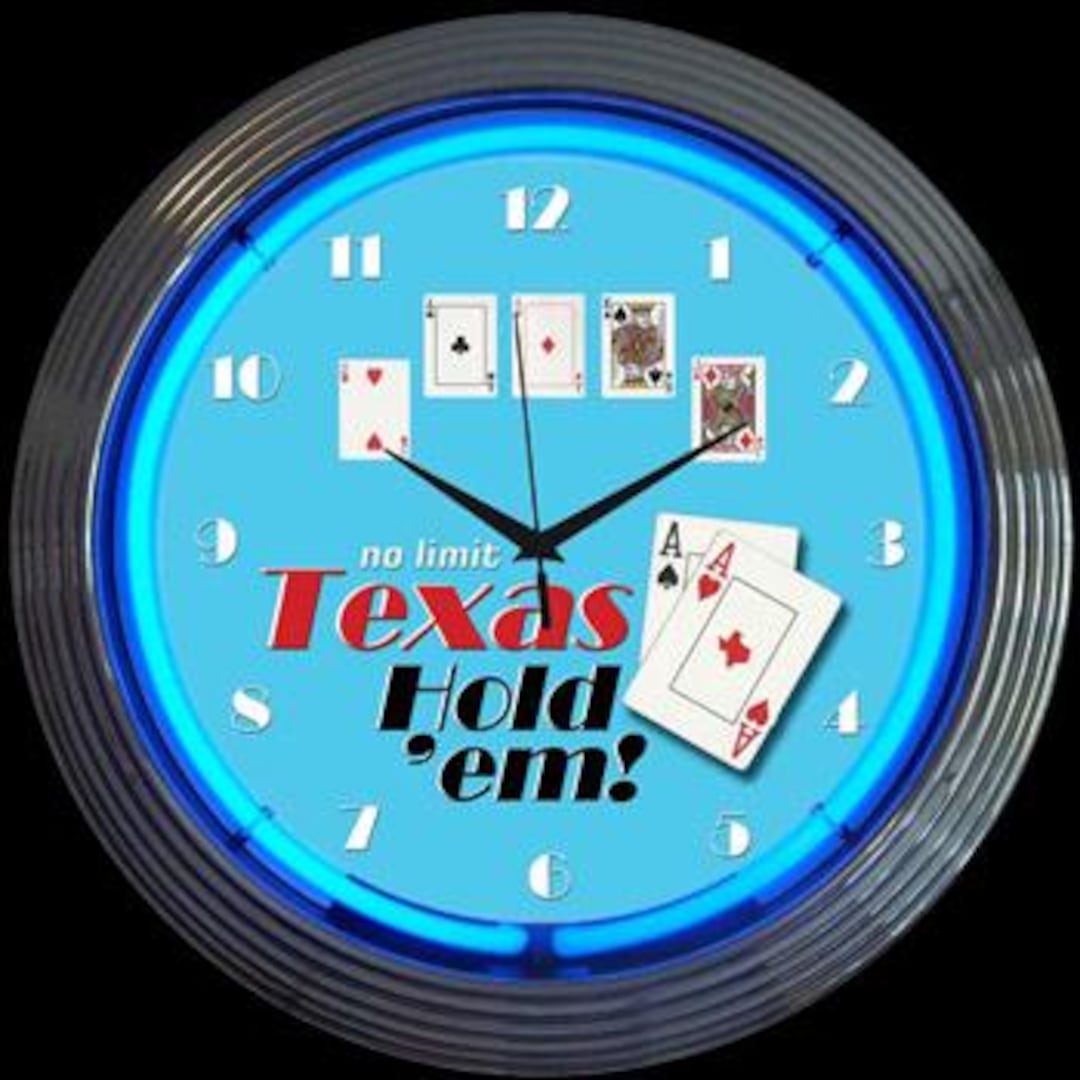 Poker Texas Hold Em Neon Clock - Etsy