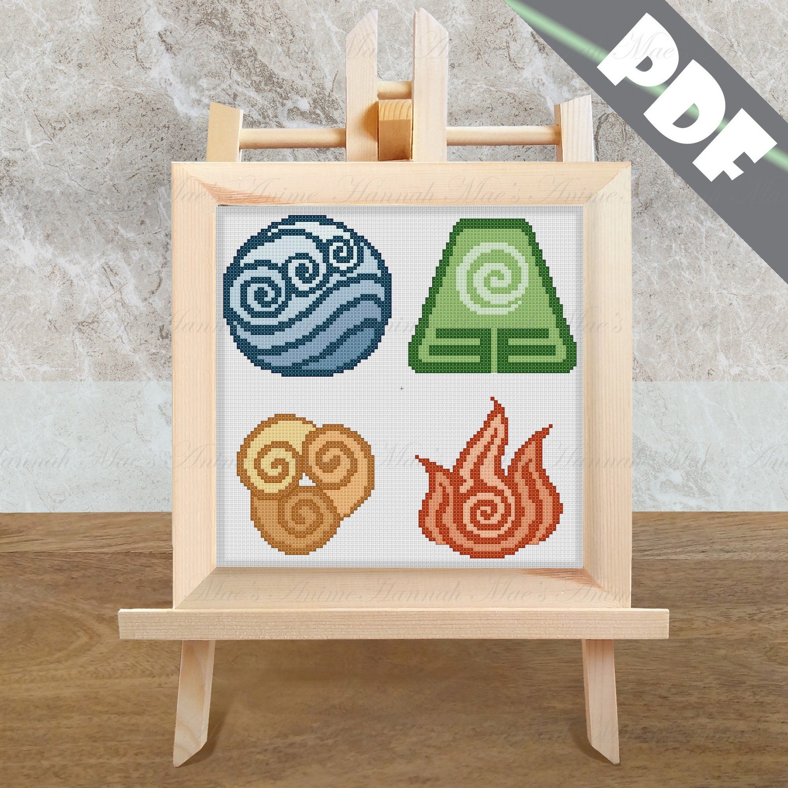 ATLA Four Nations Filled Symbols Cross-stitch Pattern - Etsy Canada