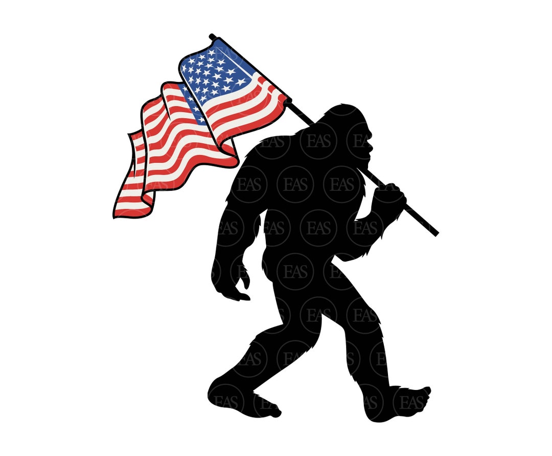 Bigfoot American Flag Svg, Big Foot Svg, Yeti Svg, Sasquatch Svg ...