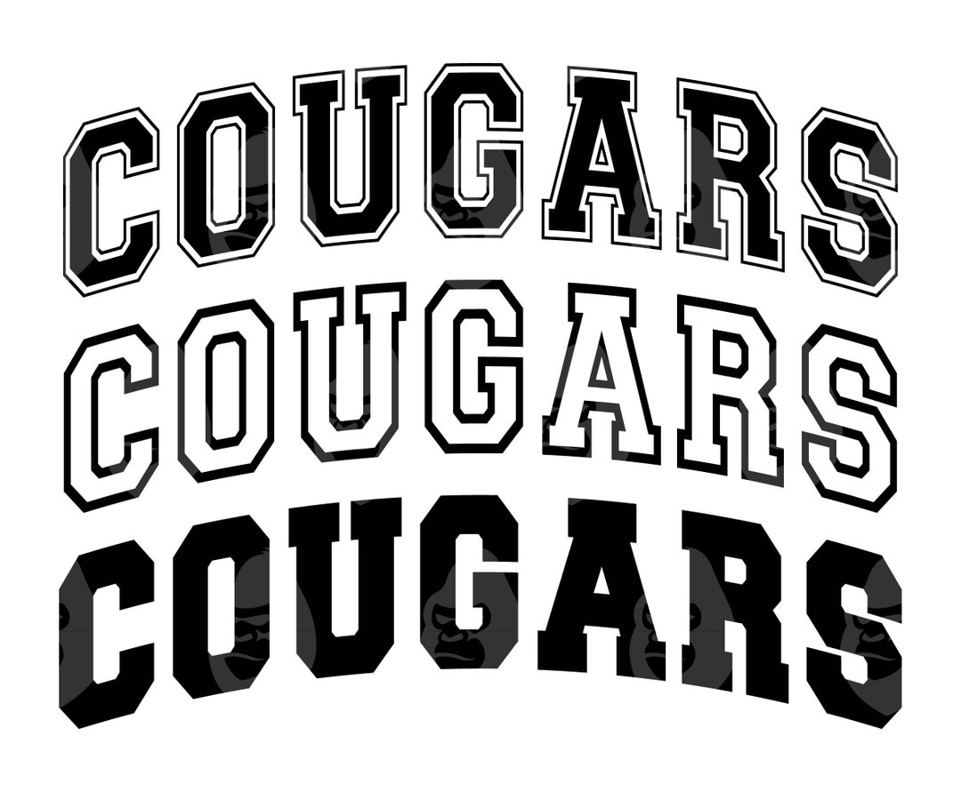 Cougars Svg, Cougars Arched Varsity Font, Go Cougars Png, Cougars ...