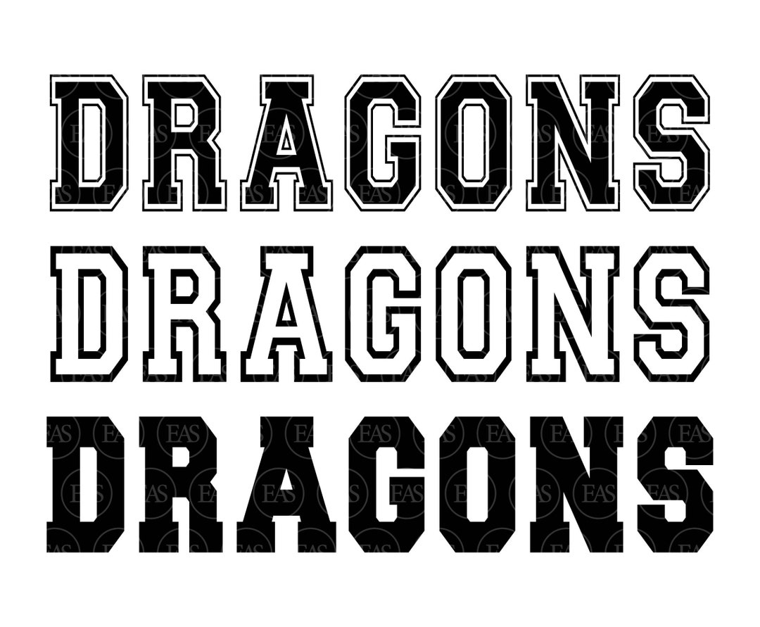 Dragons Svg, Dragons Varsity Font, Go Dragons Svg, Dragons Jersey ...