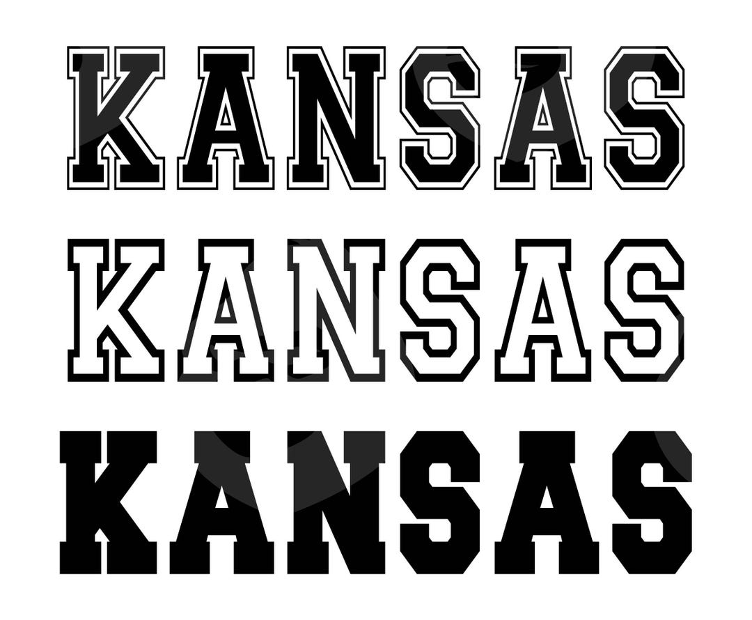 Kansas Svg, Kansas Varsity Png, College Font Text, America State Svg ...