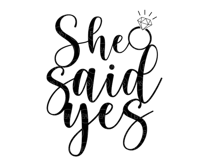 He Asked Cake Topper Svg, She Said Yes Cake Topper Svg, Engagement ...