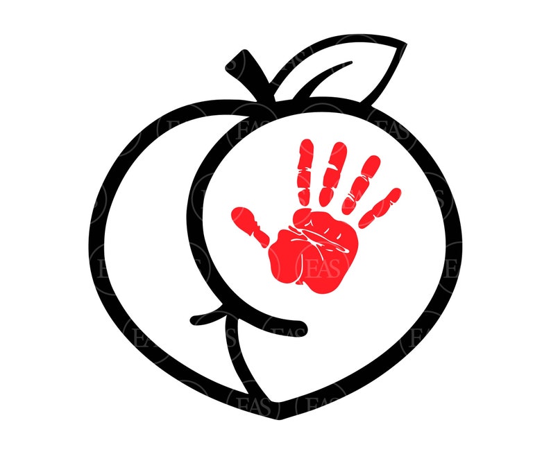 Peach Ass Svg Peach Butt Svg Hand Print Svg. Vector Cut File | Etsy