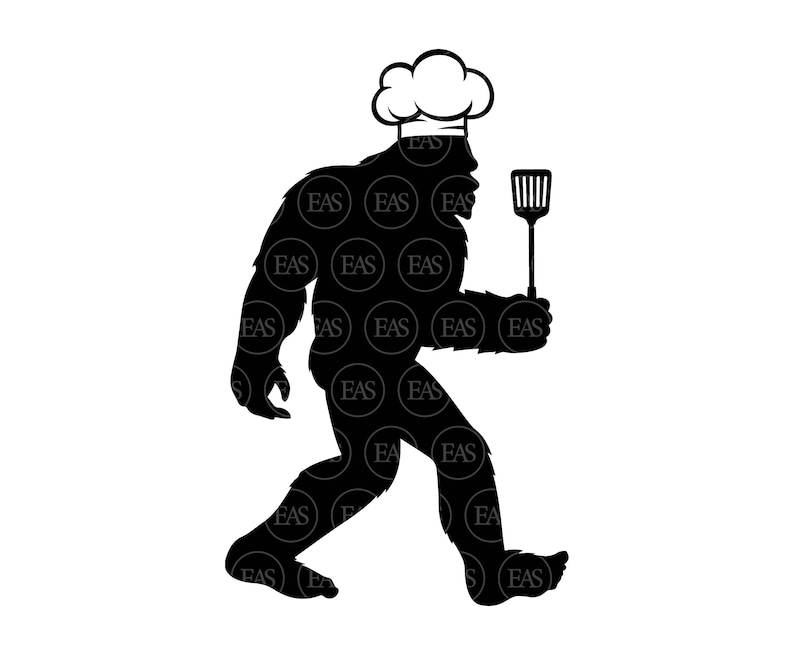 Cook Bigfoot Svg, Chef Big Foot Svg, Yeti, Sasquatch, Barbecue, Grill ...