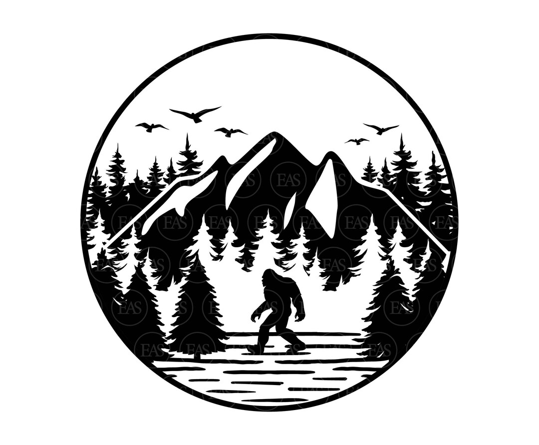 Bigfoot Svg, Forest Svg, Big Foot Print Svg, Yeti Svg, Sasquatch Svg ...