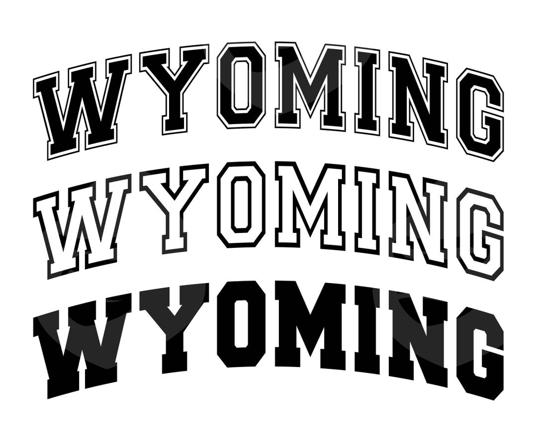 Wyoming Svg, Wyoming Varsity Png, College Font, Arched Text, America ...