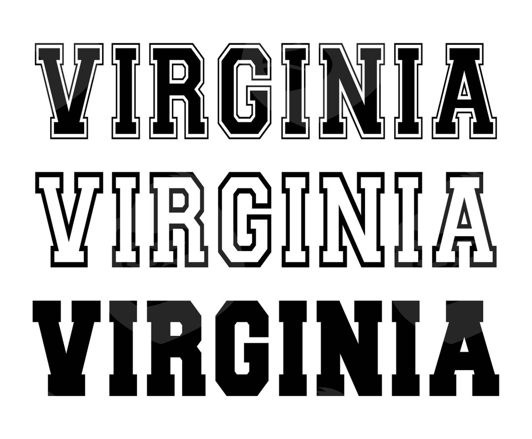 Virginia Svg, Virginia Png, Varsity Font Svg, College Font Text ...