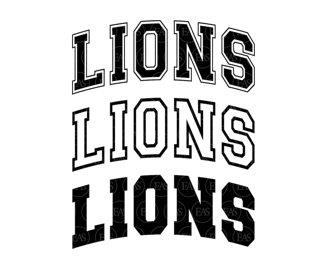 Lions Svg Lions Arched Varsity Font Go Lions Svg Lions - Etsy