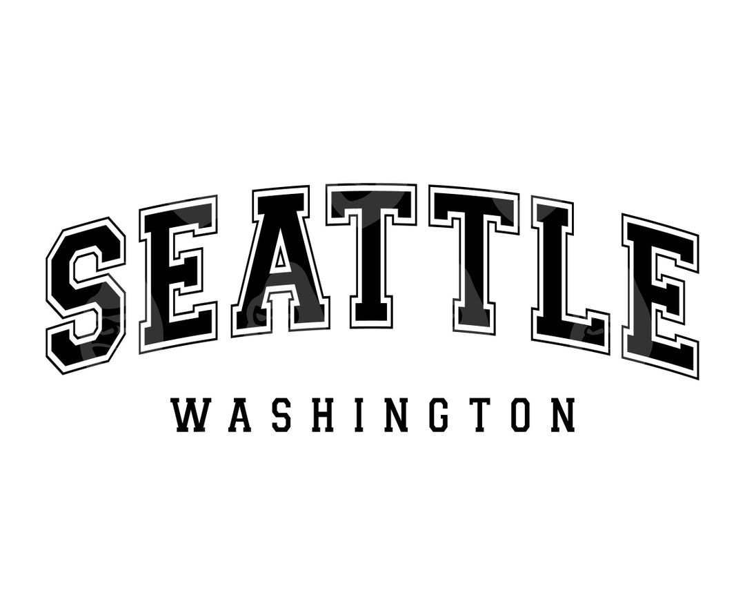 Seattle Washington Svg, Seattle Washington Png, Arched Varsity Font Svg ...