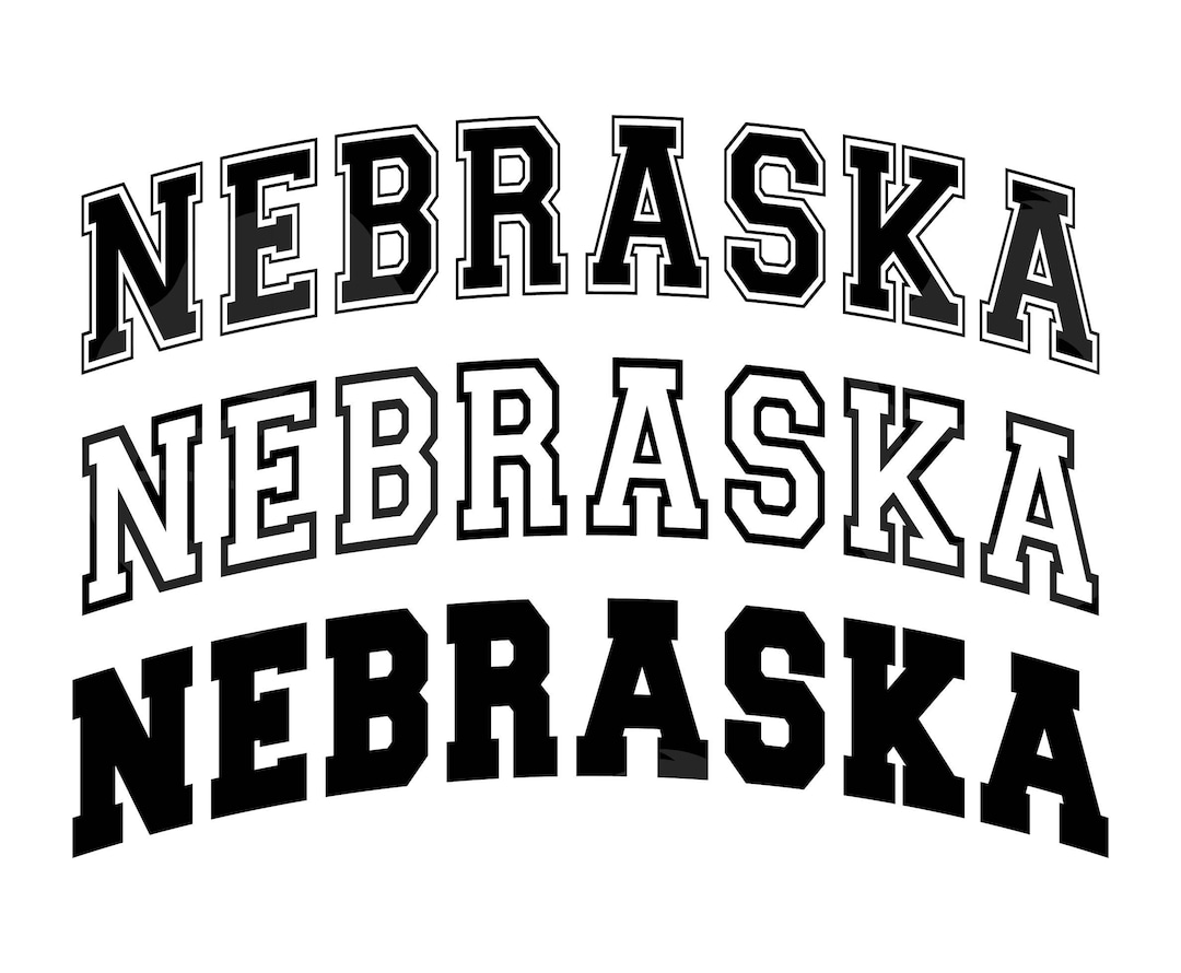 Nebraska Svg, Nebraska Varsity Png, College Font, Arched Text, America ...