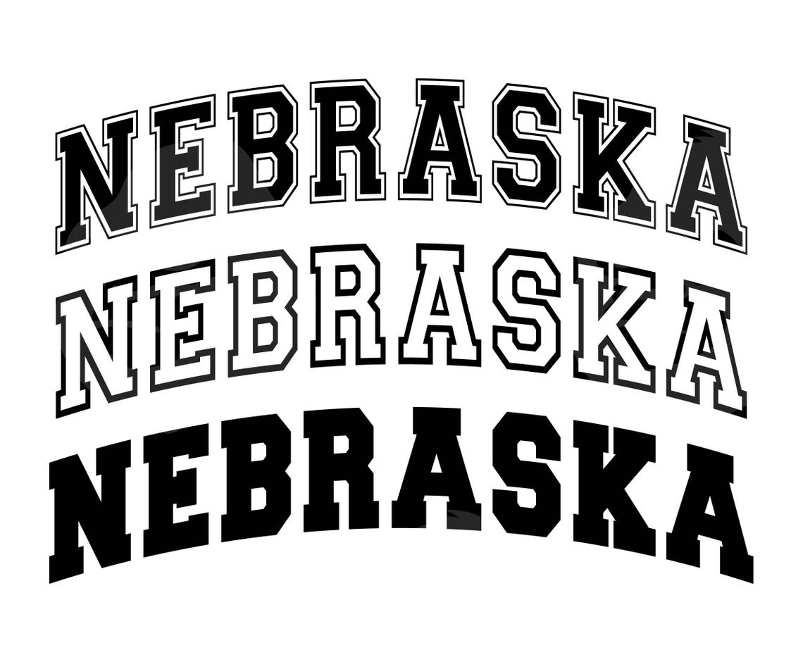 Nebraska Svg, Nebraska Varsity Png, College Font, Arched Text, America ...