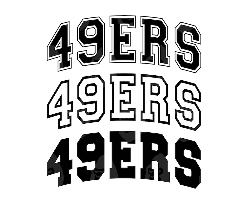 49ers Svg, 49ers Arched Varsity Font, Go 49ers Svg, 49ers Jersey, 49ers ...