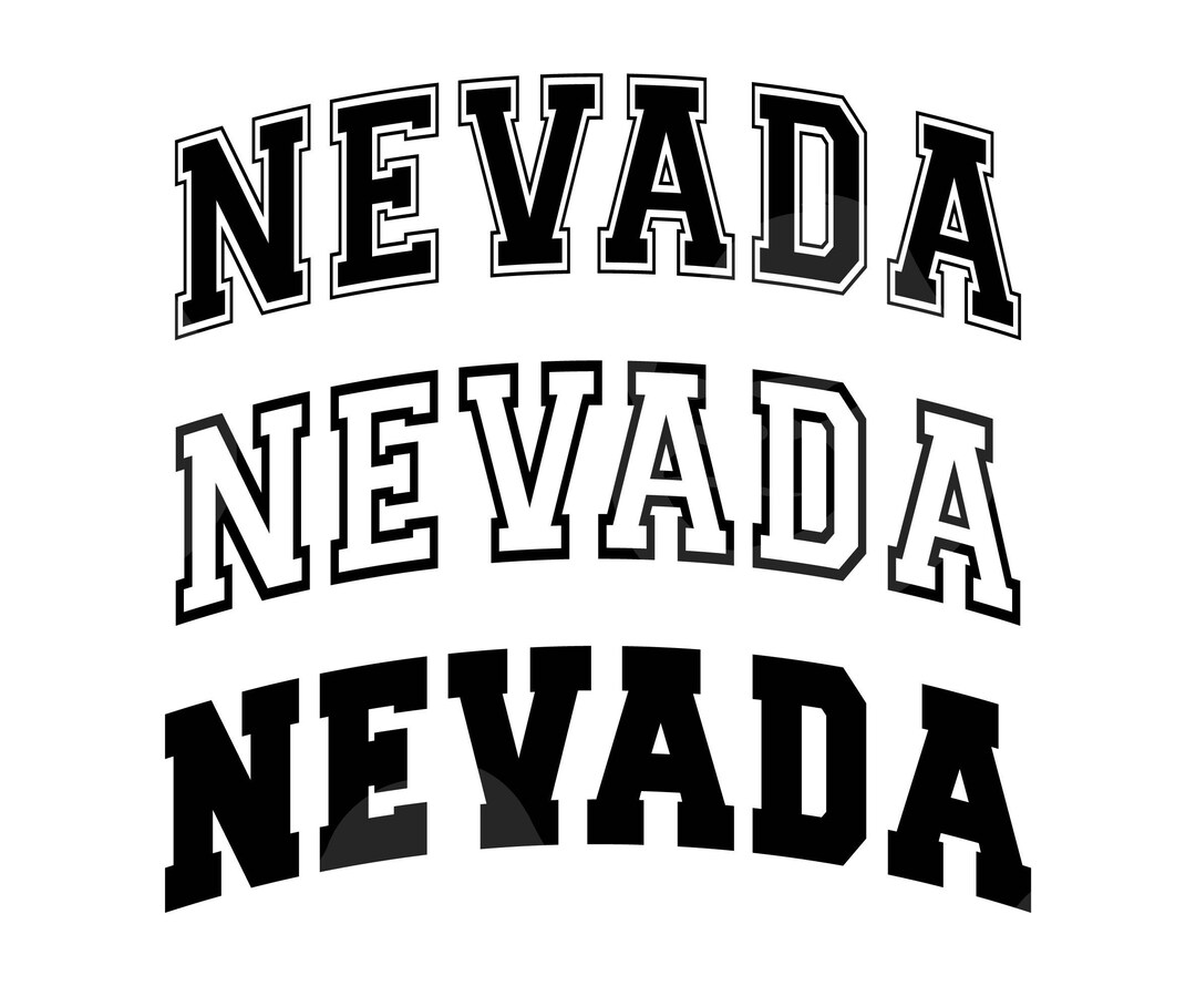 Nevada Svg, Nevada Varsity Png, College Font, Arched Text, America ...