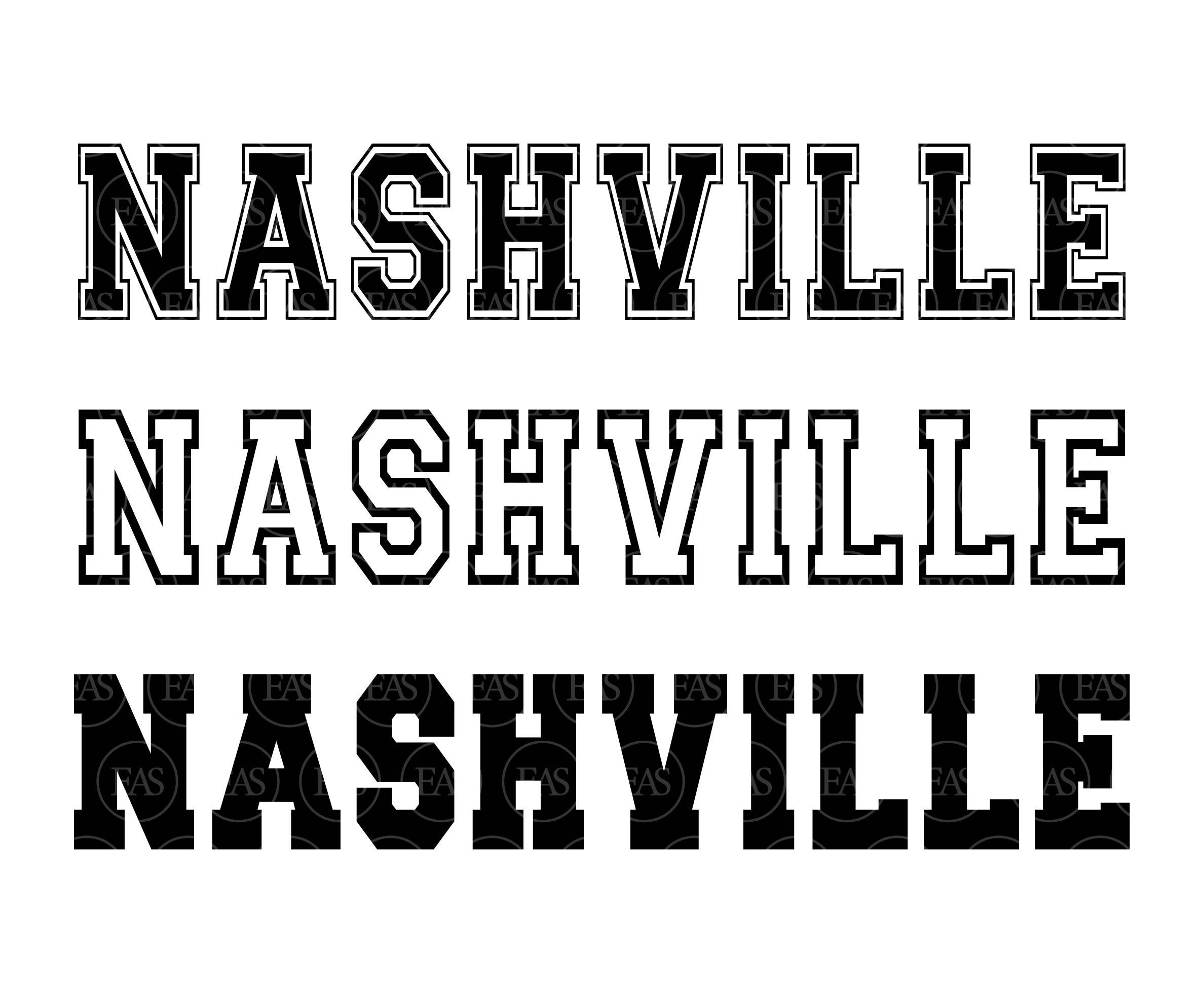 Nashville Svg, Varsity Font Svg, College Font, USA Svg, America Svg ...