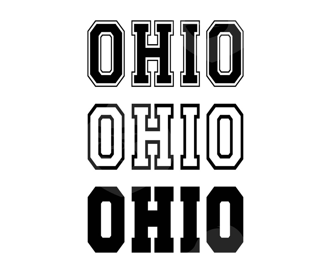 Ohio Svg, Ohio Varsity Png, College Font Text, America State Svg ...