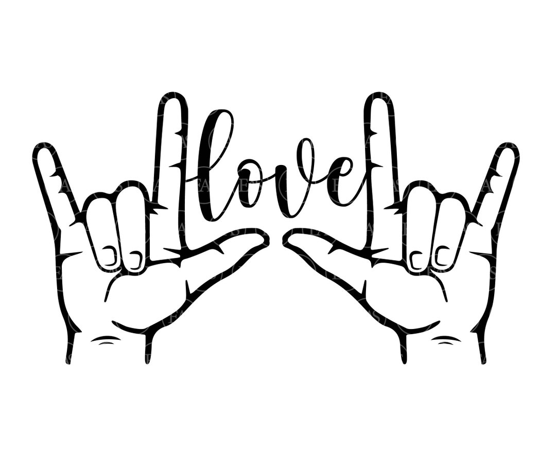 I Love You Hand Sign Svg, Love Script Svg, ASL, Sign Language Svg ...