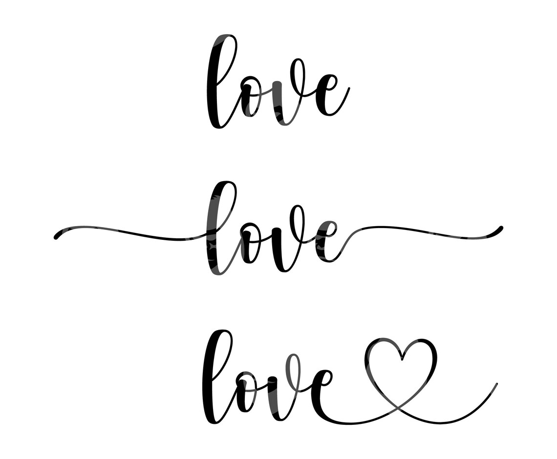 Love Svg, Love Png, Love Stylish Cursive Script, Love Clipart. Vector ...
