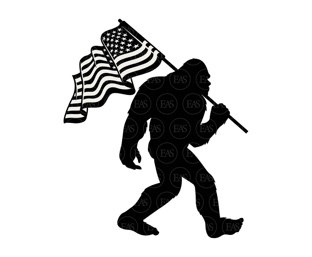 Bigfoot American Flag Svg, Big Foot Svg, Yeti Svg, Sasquatch Svg ...