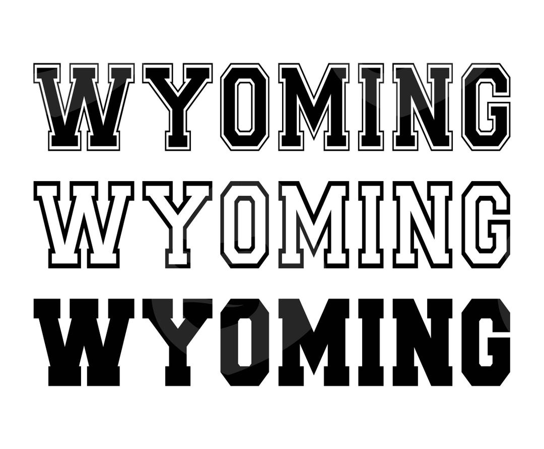 Wyoming Svg, Wyoming Varsity Png, College Font Text, America State Svg ...