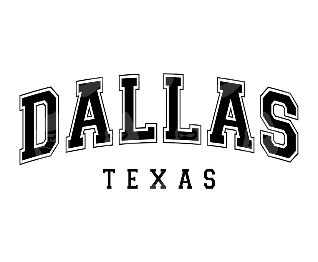 Dallas Texas Svg, Dallas Texas Png, Arched Varsity Font Svg, America ...