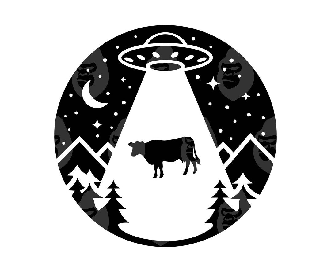 UFO Cow Abduction Svg, Alien Abduction Png, Alien Farm. Vector Cut File ...