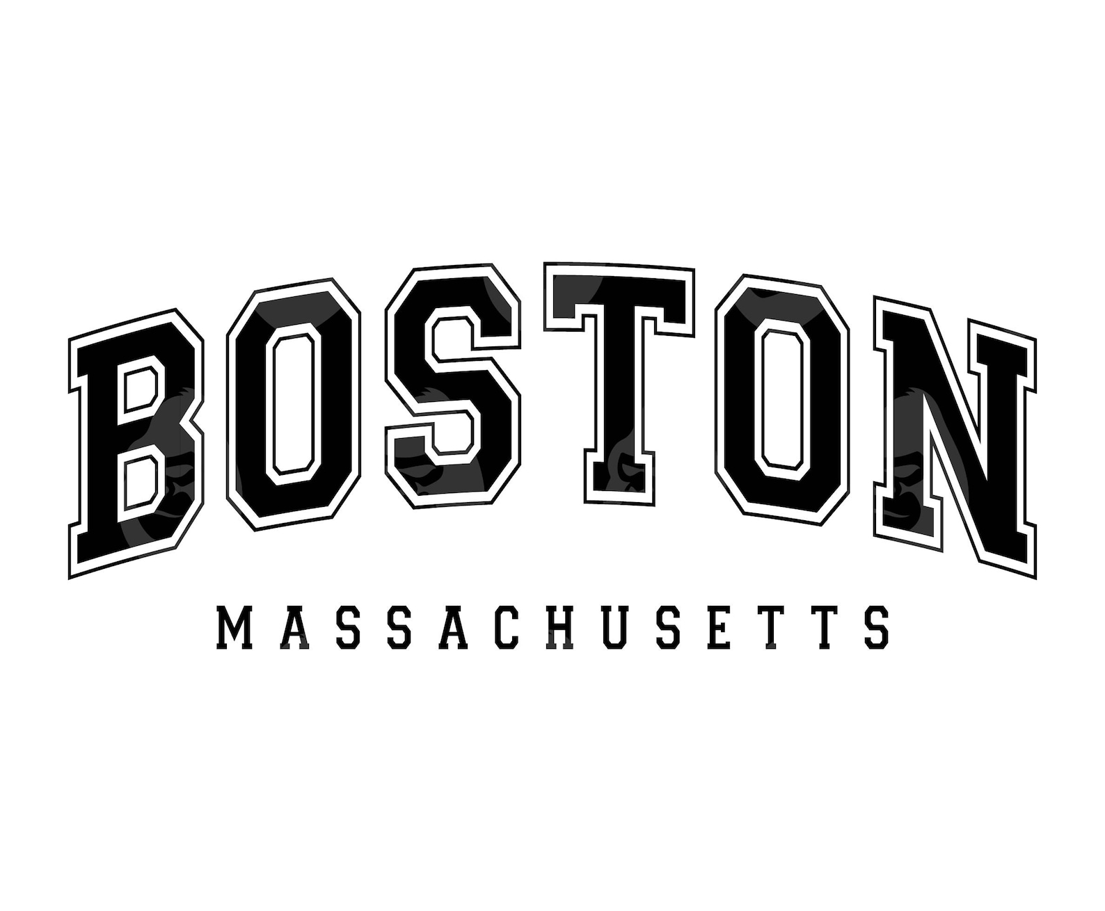Boston Massachusetts Svg, Boston Massachusetts Png, Arched Varsity Font ...