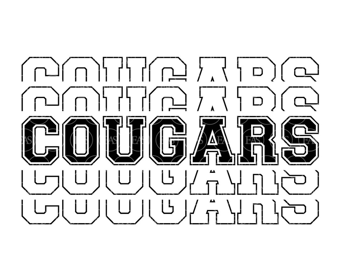 Stacked Cougars Svg Go Cougars Svg Run Cougars Cougars Team - Etsy