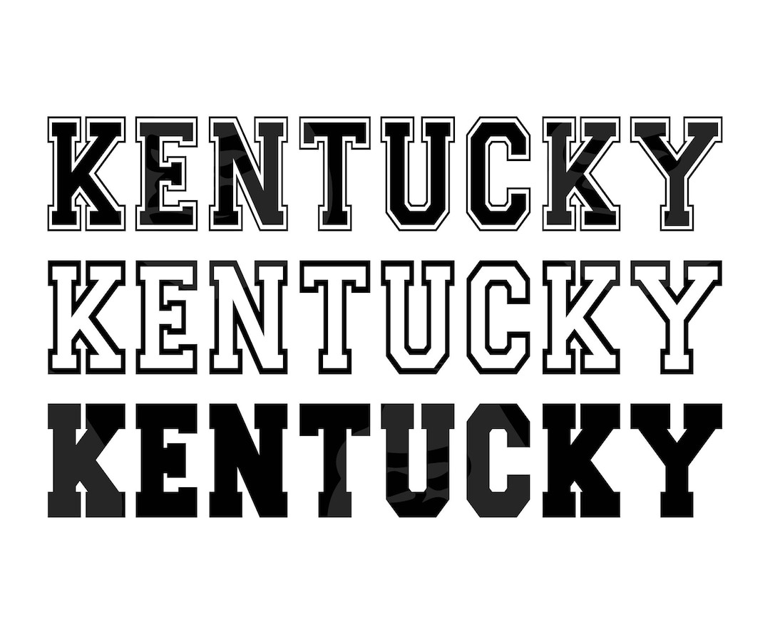 Kentucky Svg, Kentucky Varsity Png, College Font Text, America State ...