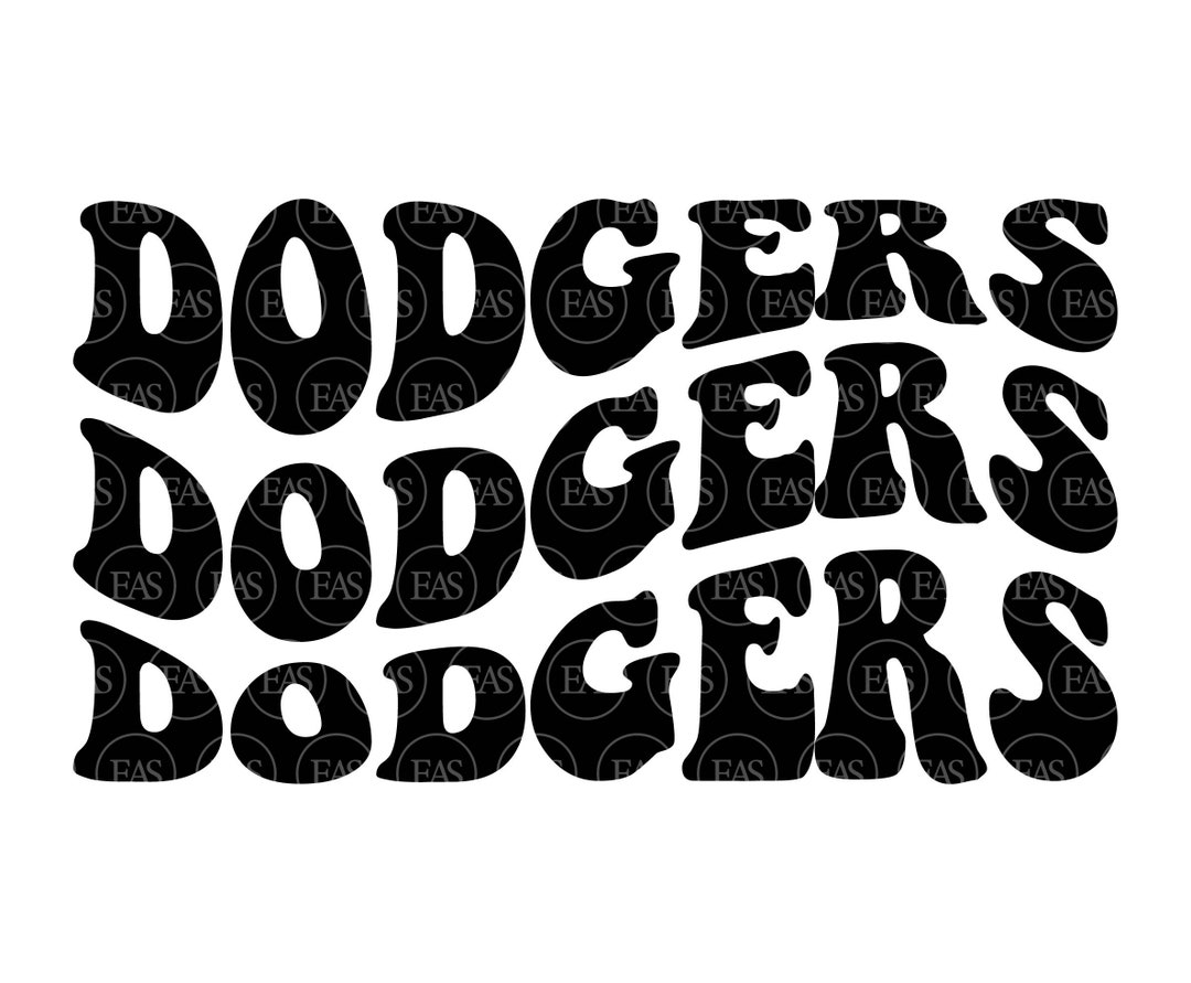 Dodgers Wavy Stacked Svg, Go Dodgers Svg, Equipo de los Dodgers, Fuente ...