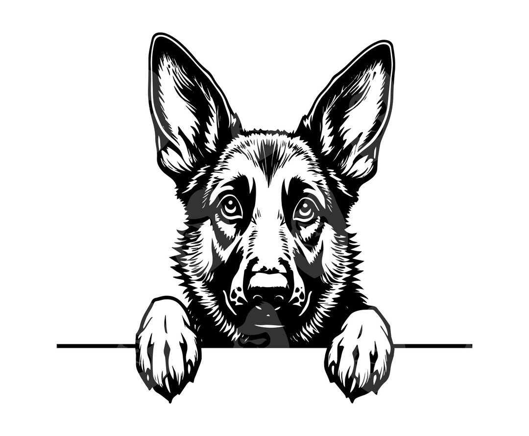 Peeking German Shepherd Svg, German Shepherd Dog Png, German Shepherd ...