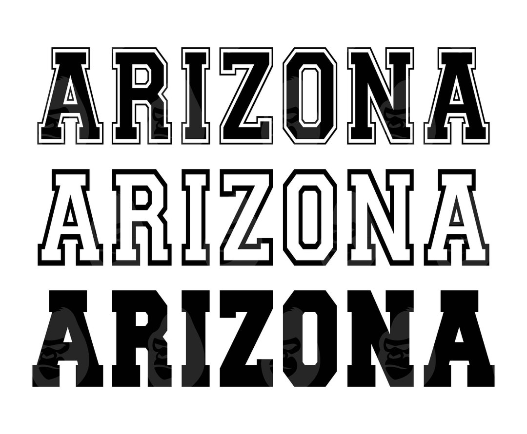 Arizona Svg, Arizona Varsity Png, College Font Text, America State Svg ...