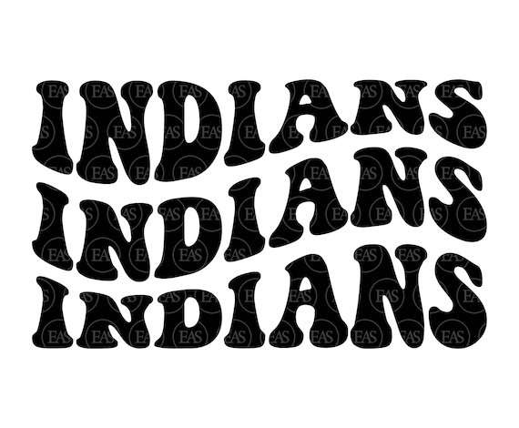 Indians Wavy Stacked Svg Go Indians Svg Indians Team Svg - Etsy
