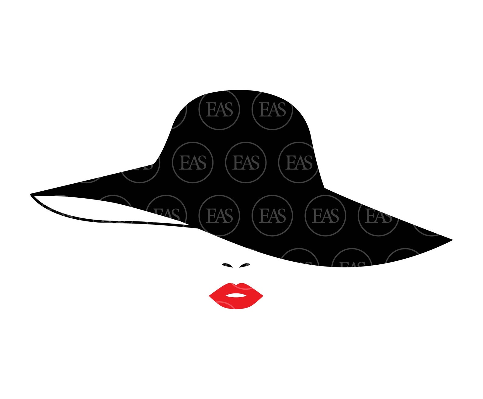 Woman Hat Svg, Girl Hat Svg, Lady Hat Svg, Red Lips Svg. Vector Cut ...
