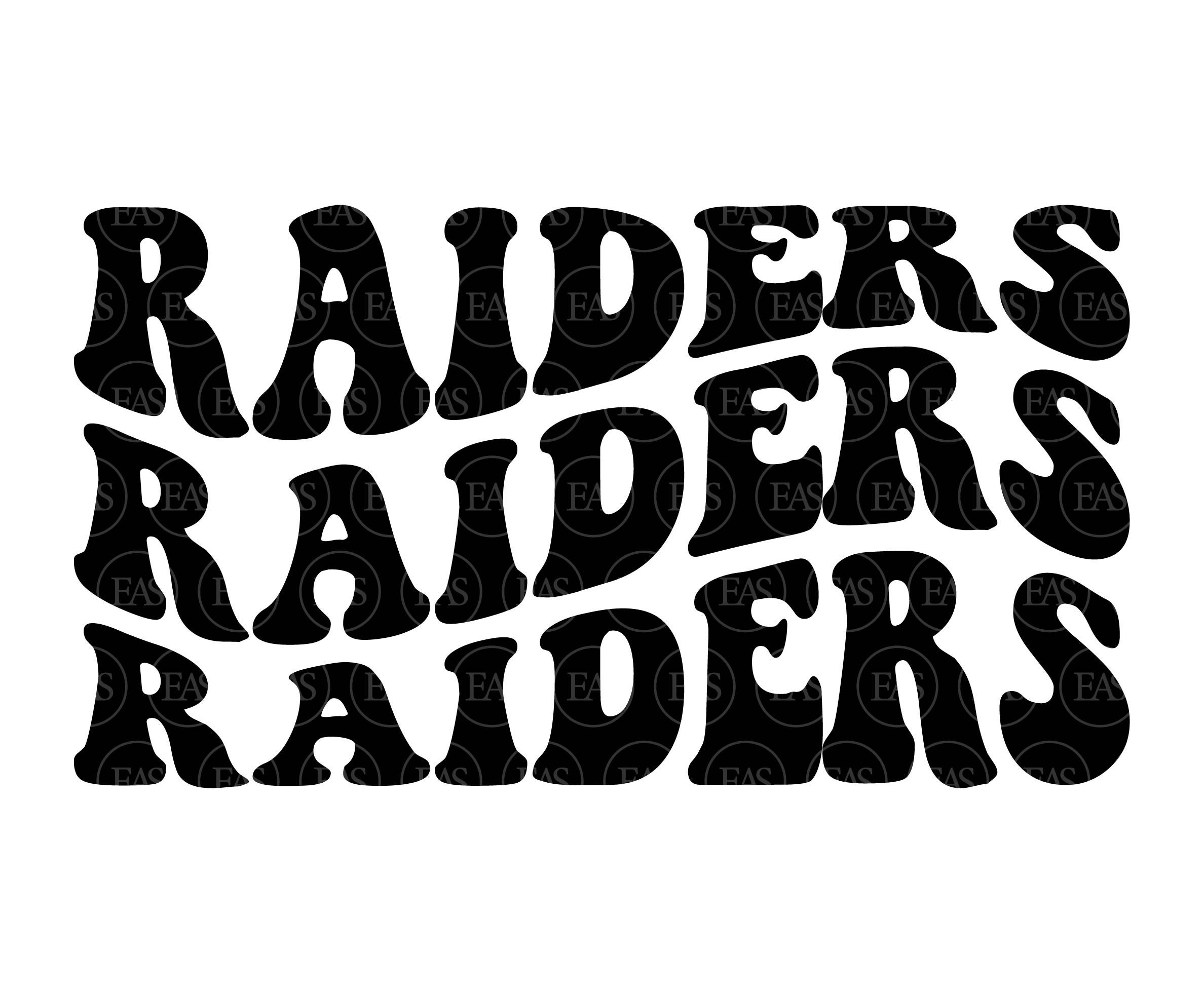 Raiders Wavy Stacked Svg, Go Raiders Svg, Raiders Team, Retro Vintage ...