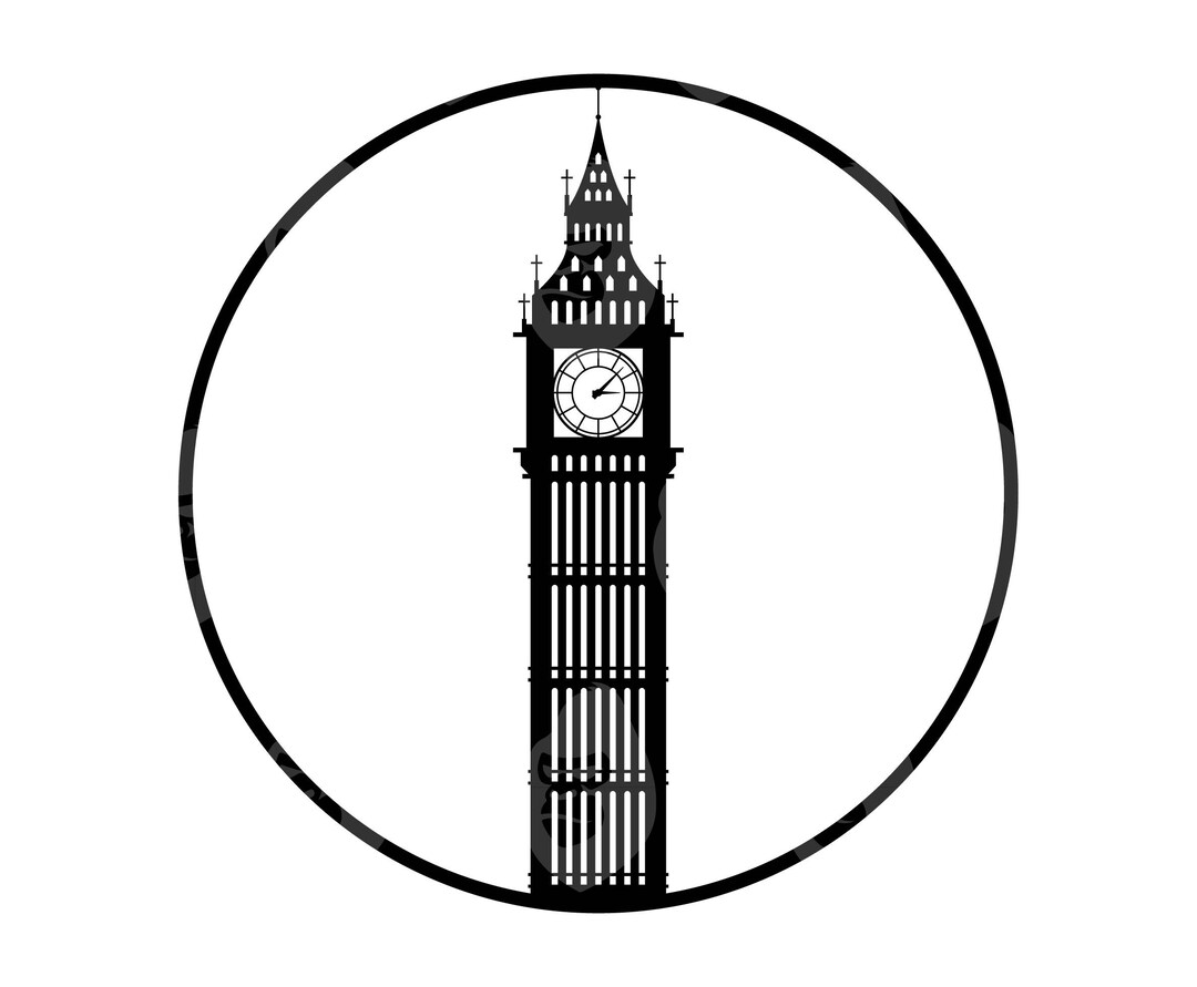 Big Ben Svg, Big Ben Png, Circle Frame Svg, London, Big Ben Sublimation ...