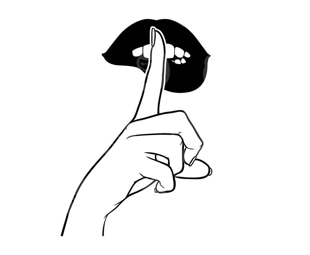 Finger on Lips Svg, Silence Sign Svg, Whispering, Hush, Be Quiet Sign ...