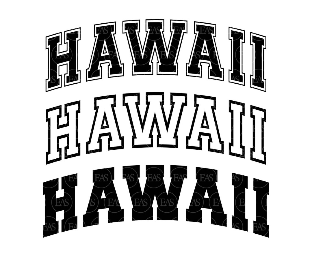 Hawaii Svg, Varsity Font Svg, College Font, Arched Text, America State ...