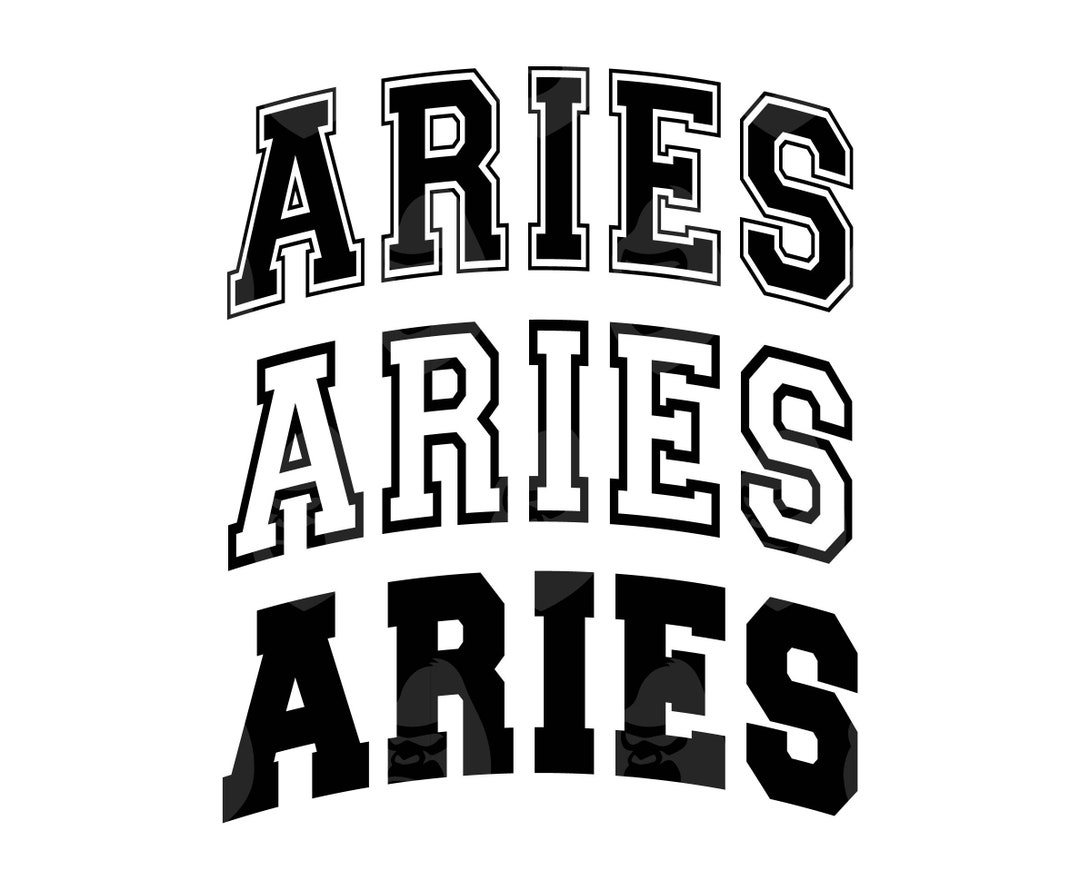 Aries Svg, Aries Png, Arched Varsity Font, Zodiac Signs, Horoscope ...