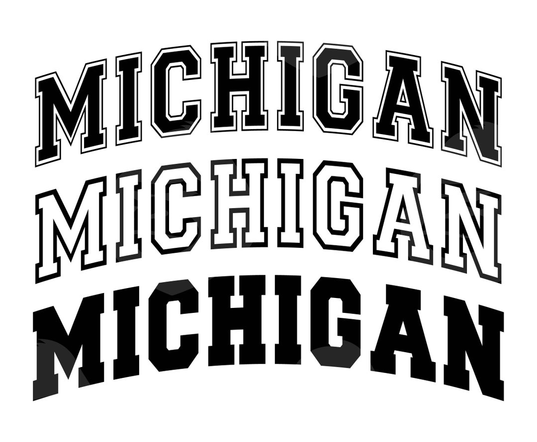 Michigan Svg, Michigan Png, Varsity Font Svg, College Font, Arched Text ...