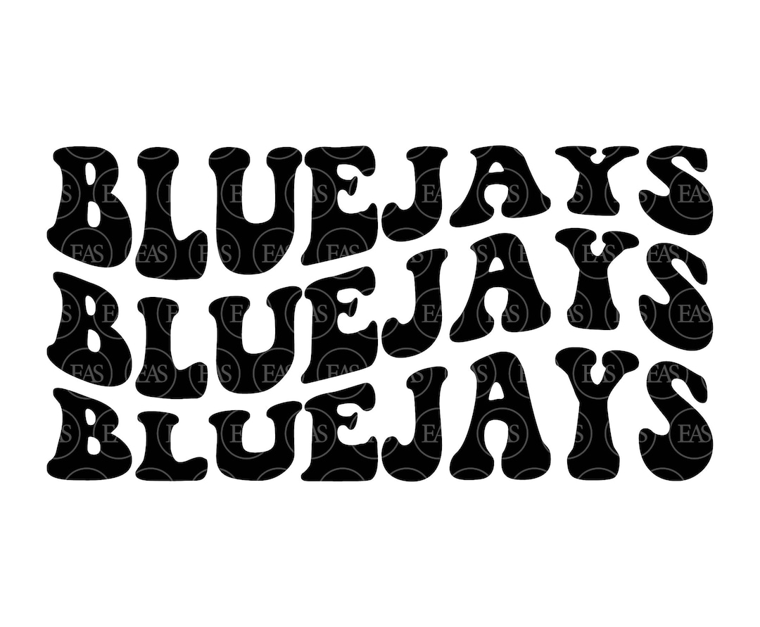 Bluejays Wavy Stacked Svg, Go Blue Jays Svg, Bluejays Team, Retro ...