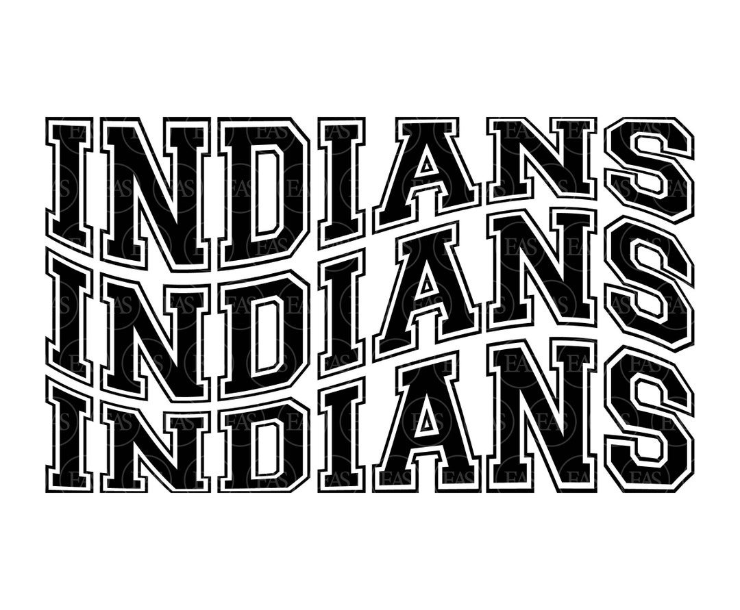 Indians Wavy Stacked Svg, Go Indians Svg, Indians Team Svg, College ...