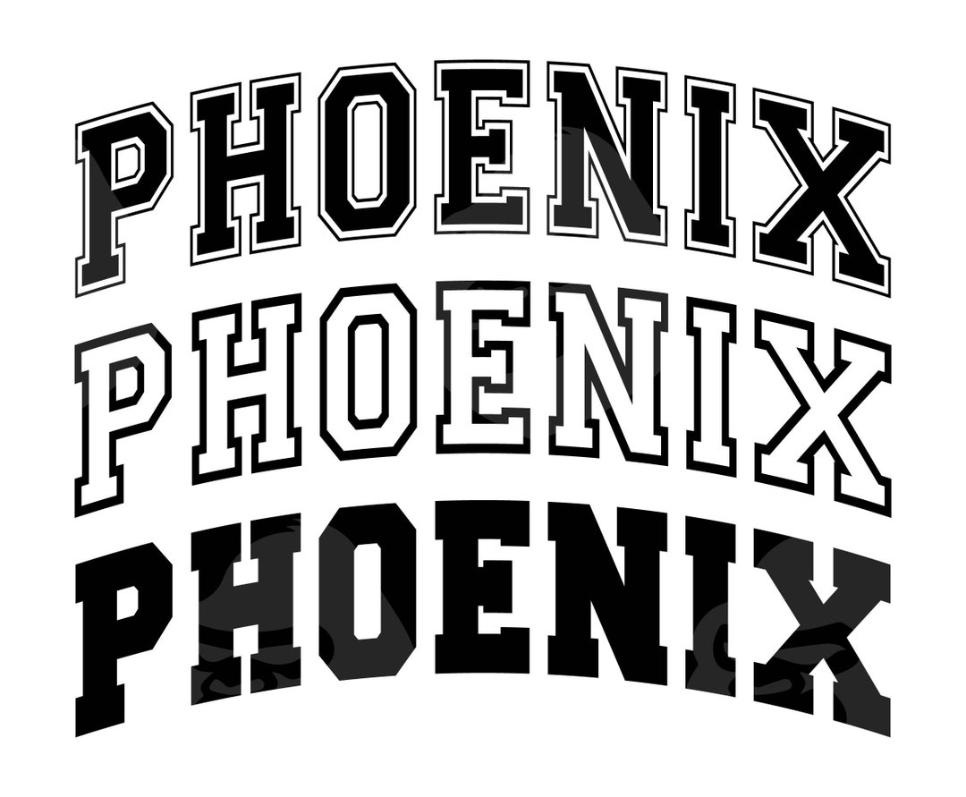 Phoenix Svg, Phoenix Varsity Png, College Font, Arched Text, America ...