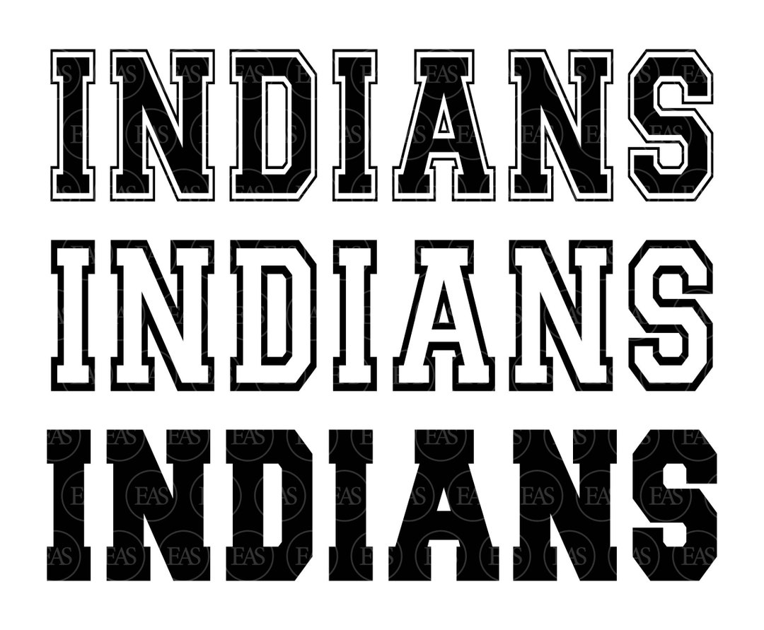 Indians Svg, Indians Varsity Font, Go Indians Svg, Indians Jersey ...