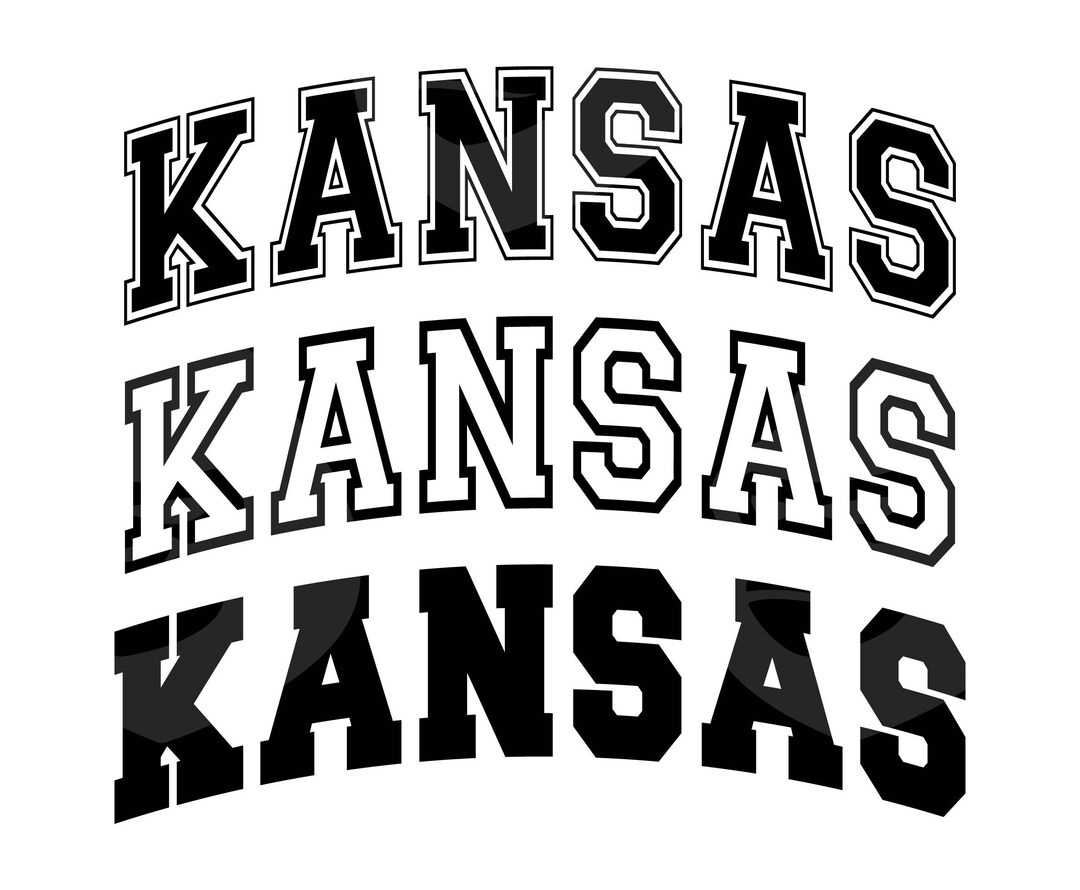 Kansas Svg, Kansas Varsity Png, College Font, Arched Text, America ...