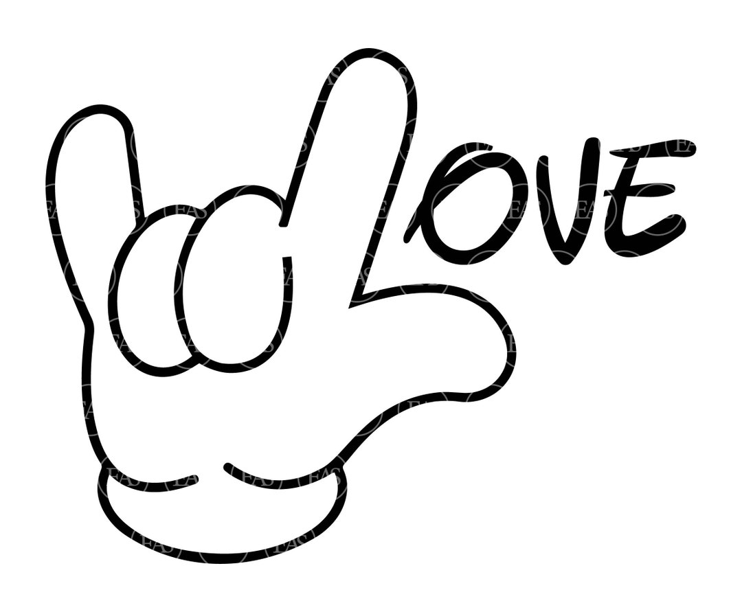 Cartoon I Love You Hand Sign Svg, ASL, Sign Language, Hand Gesture ...