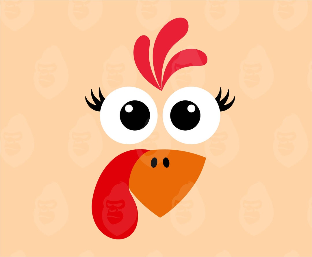 Turkey Face Eyelashes Svg, Turkey Face Png, Gobble Svg, Thanksgiving T ...